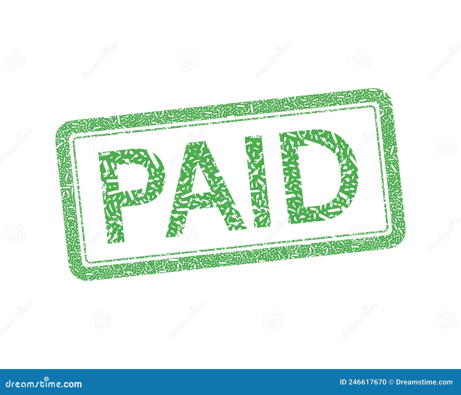 Paid Green Stamp Isolated on White Background. Vector Illustration ...