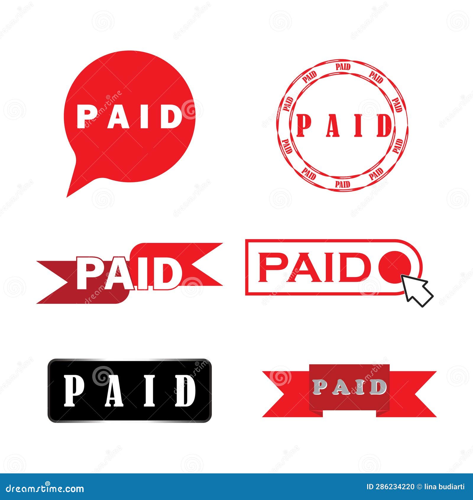 Paid icon stock vector. Illustration of text, grunge - 286234220