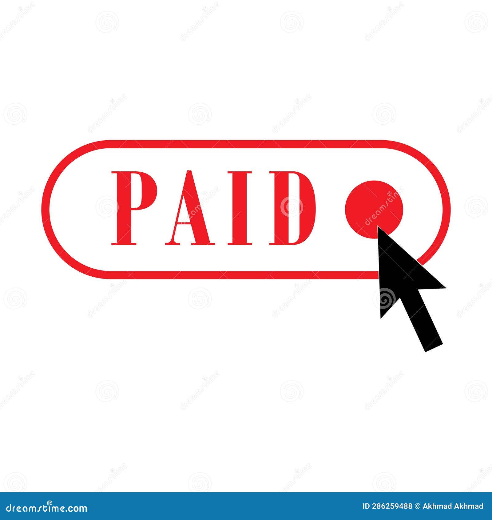 Paid icon stock vector. Illustration of label, receipt - 286259488