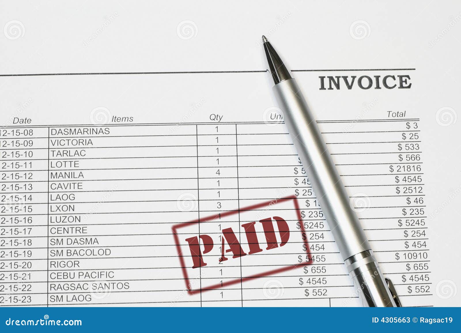 Paid Invoice Stock Image | CartoonDealer.com #16938601