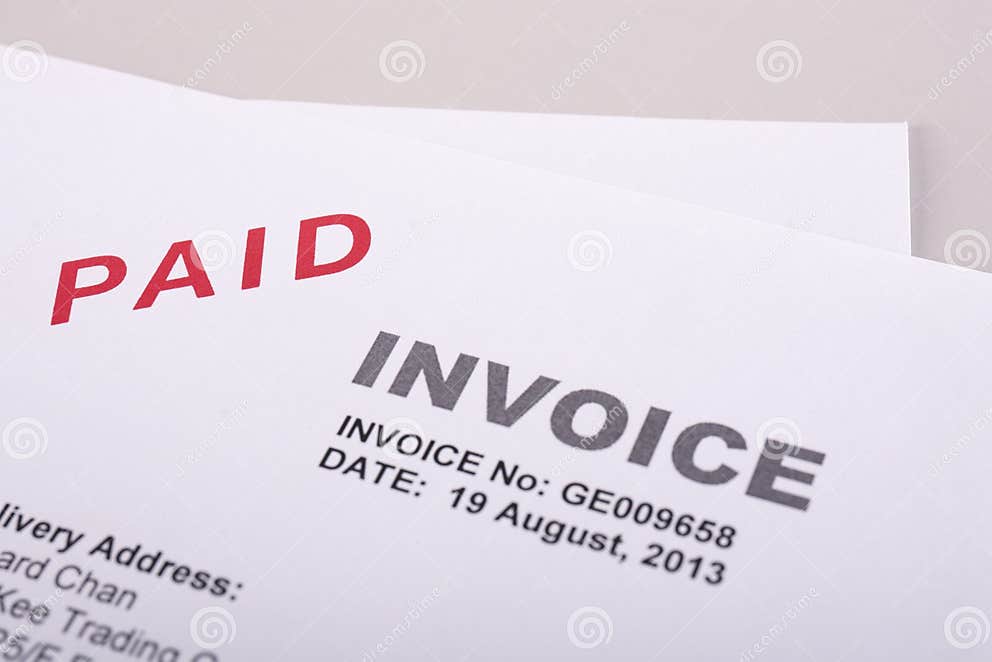 Paid Invoice stock photo. Image of paper, debt, bill - 33059658
