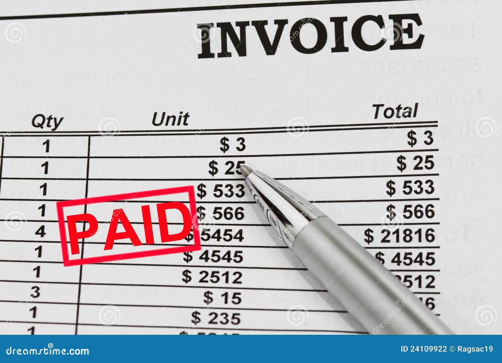 Paid Invoices stock photo. Image of discipline, accounts - 24109922
