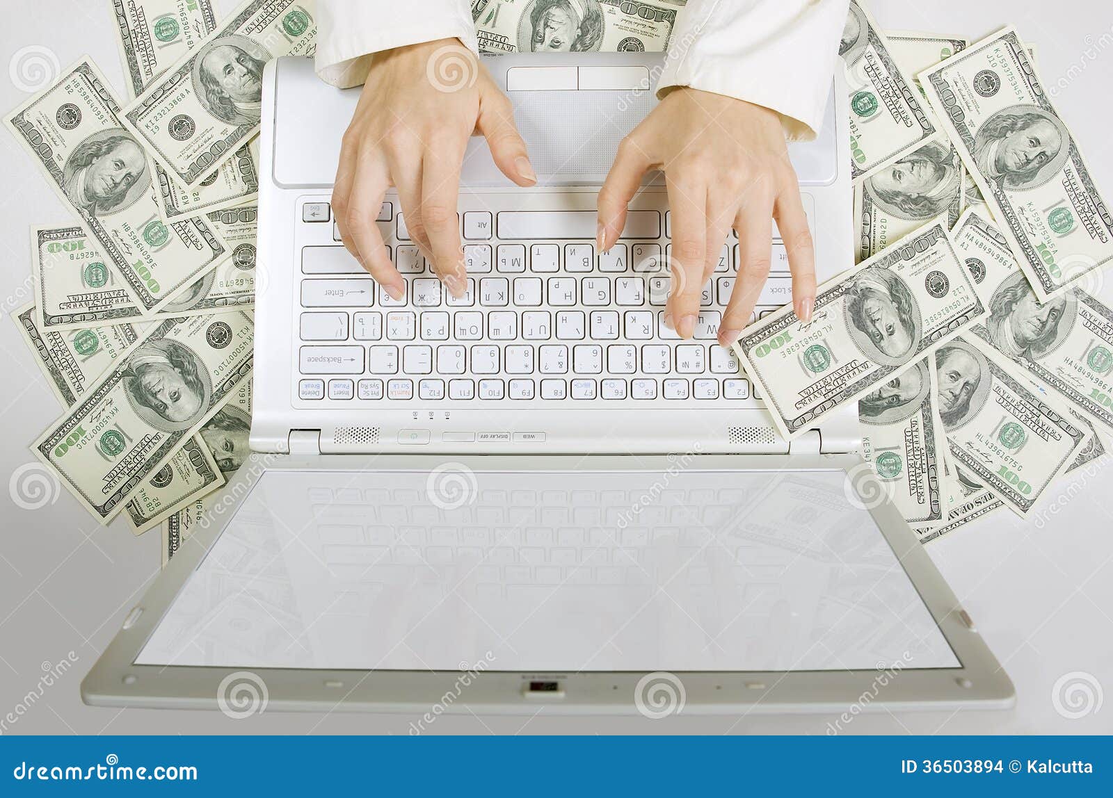 Paid Job: Female Hands Typing on White Computer Keyboard Stock Photo ... Paid Job: Female Hands Typing on White Computer Keyboard Stock Photo ...