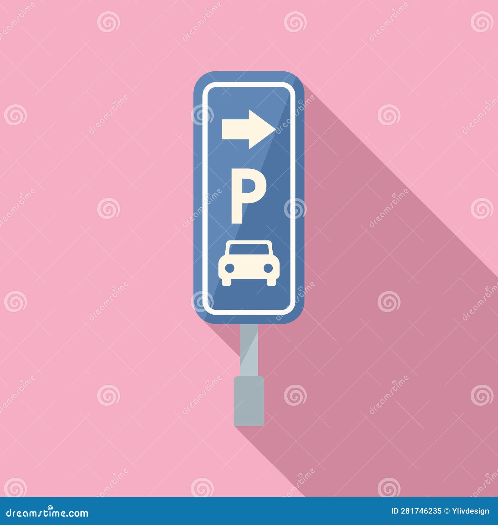 Paid Parking Direction Icon Flat Vector. Car Garage Stock Vector ...