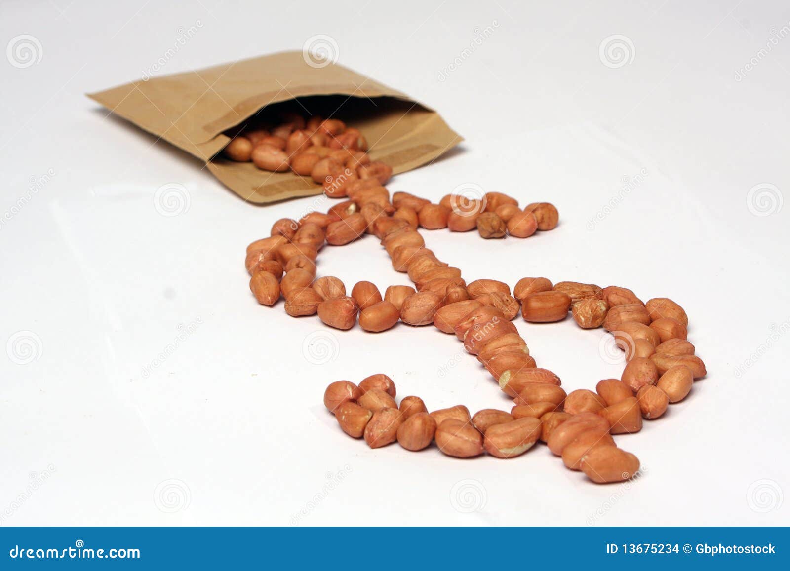 Paid Peanuts instead of Dollars Stock Photo - Image of value, wage ...