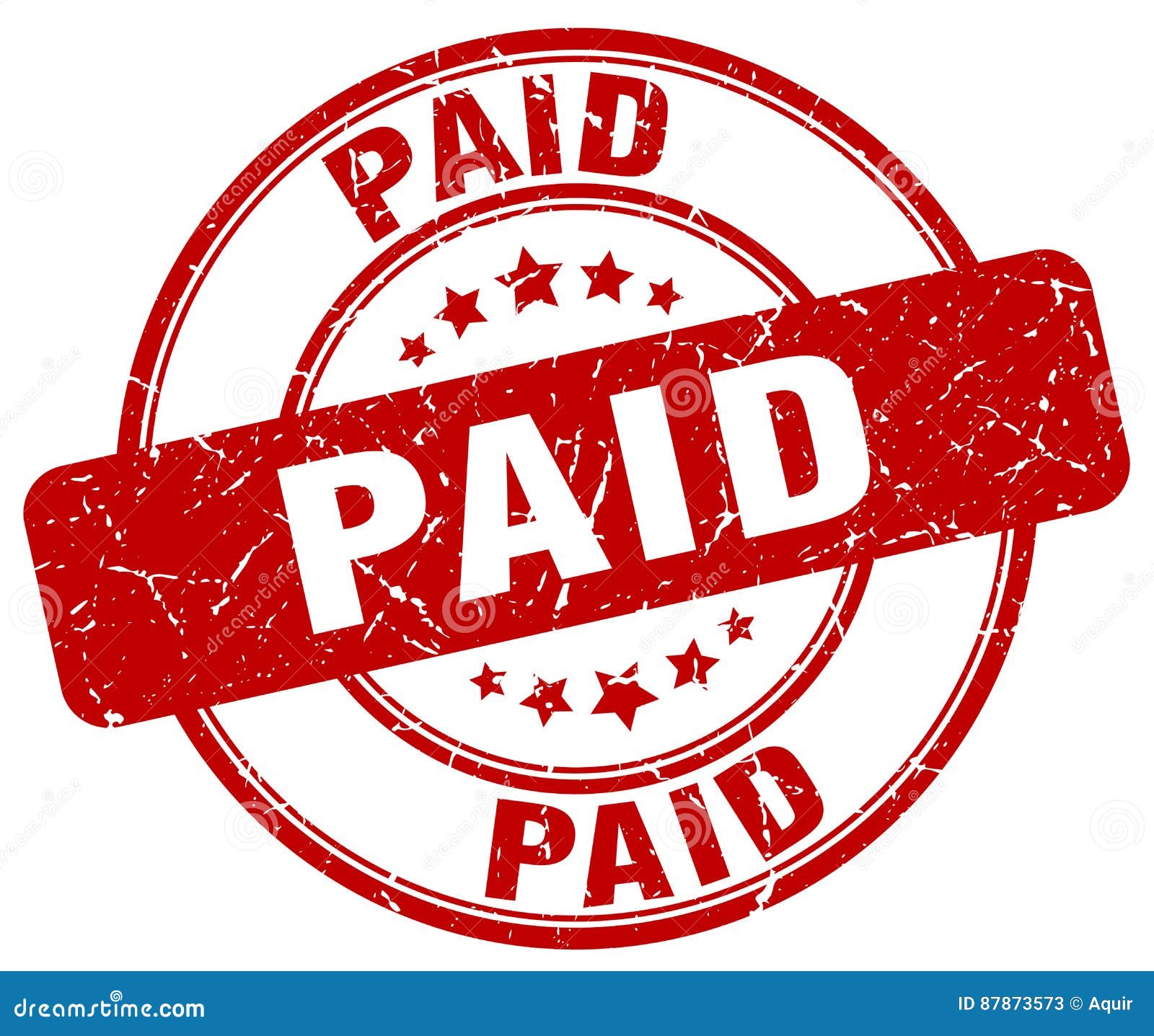 Paid Red Grunge Round Vintage Stamp Stock Vector - Illustration of ...