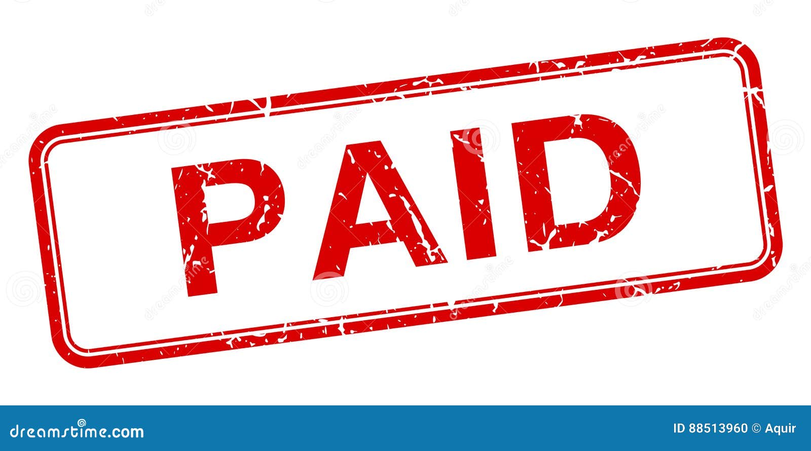 Paid Red Square Grungy Vintage Stamp Stock Vector - Illustration of ...