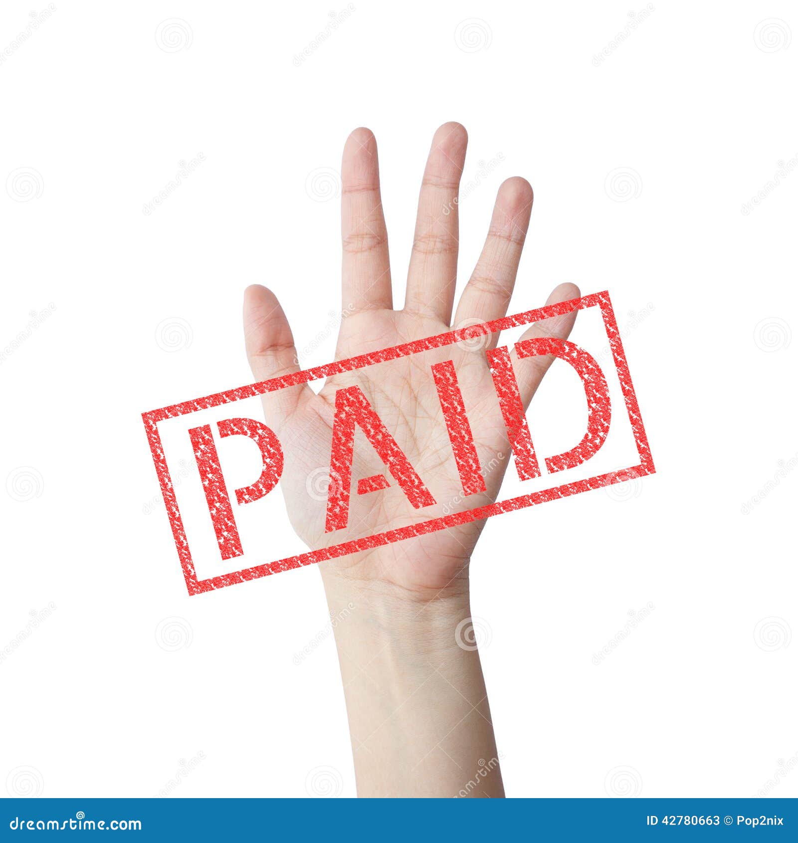 PAID Red Stamp Hand Concept Stock Image - Image of business, grungy ...