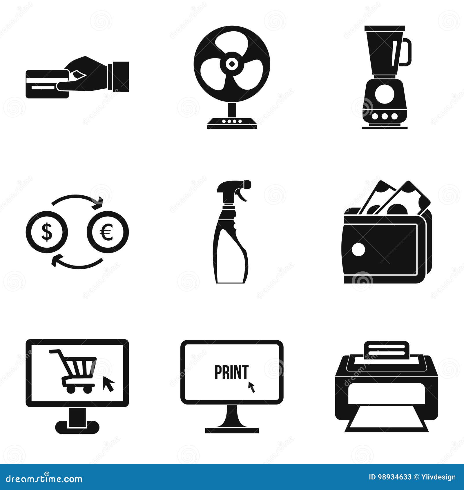 Paid Services Icons Set, Simple Style Stock Vector - Illustration of ...