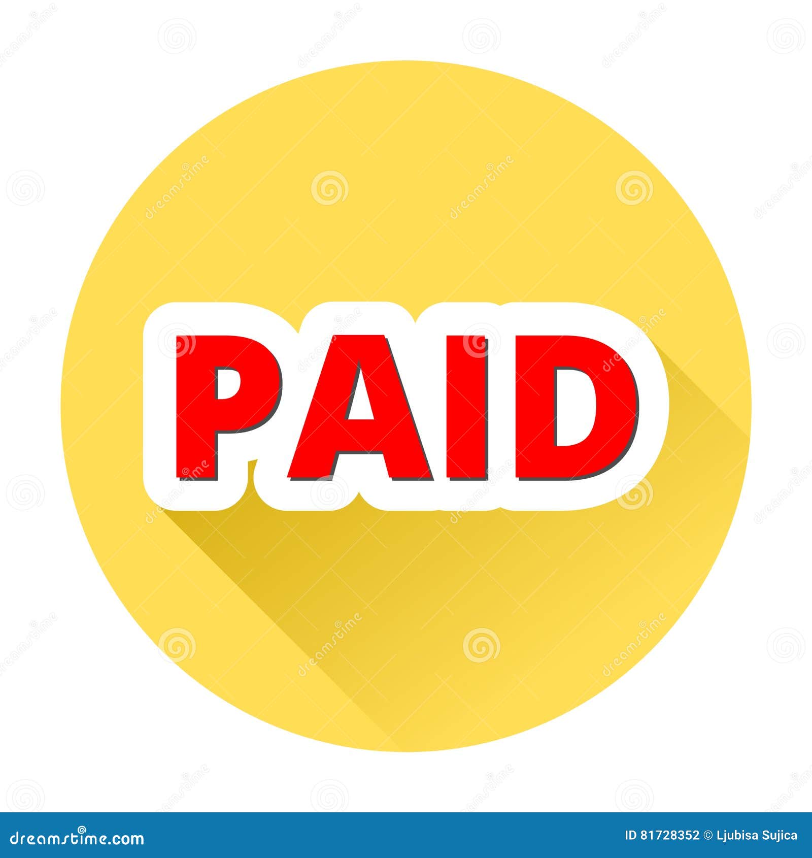 Paid with shadow stock illustration. Illustration of background - 81728352