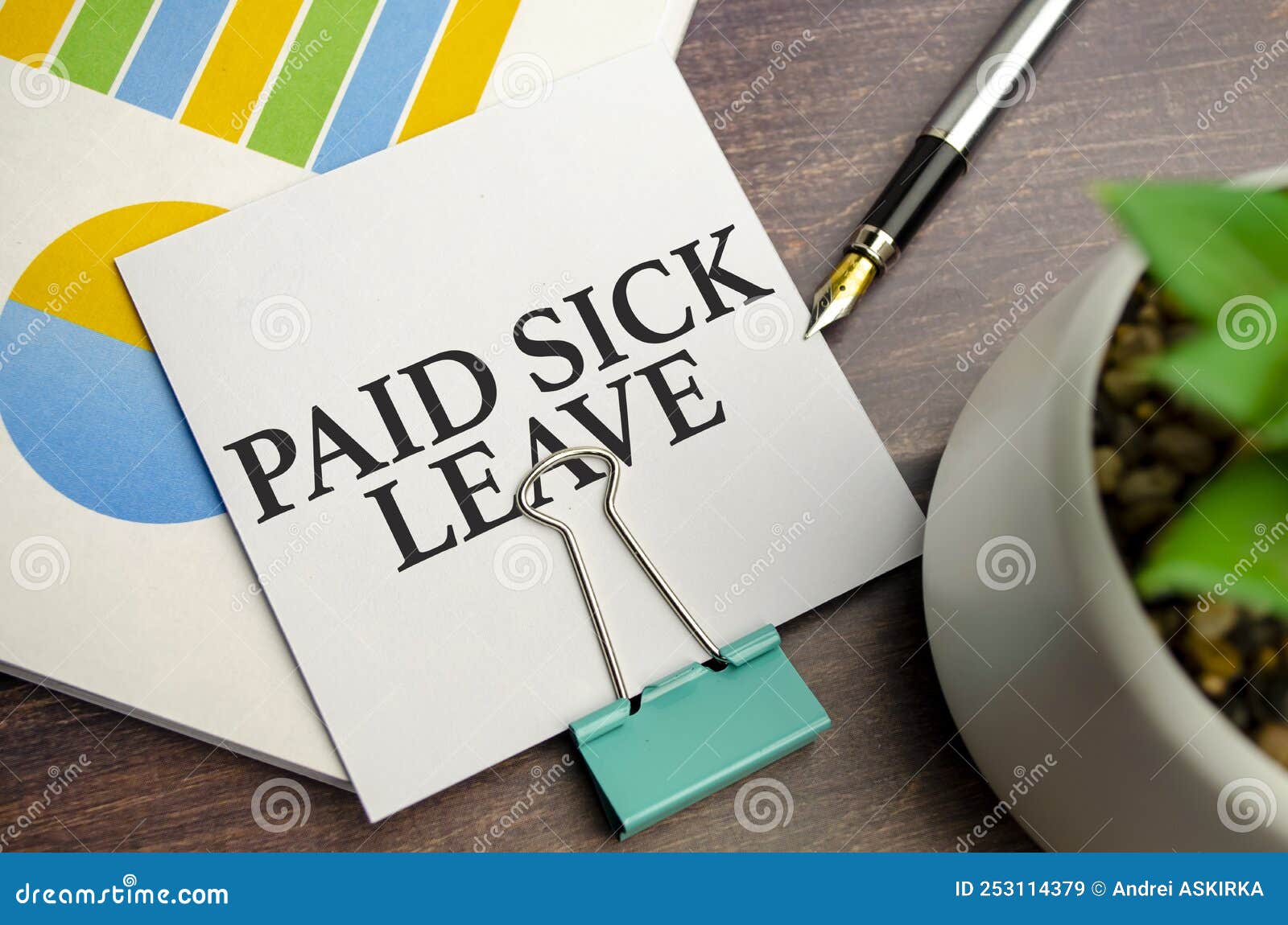 Paid Sick Leave Words on Notepad and Charts Stock Image - Image of ...