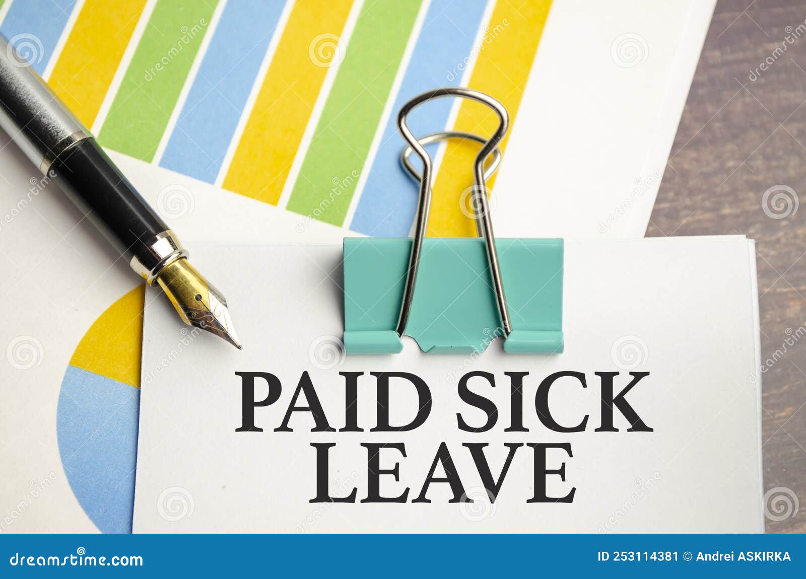 Paid Sick Leave Words on Notepad and Charts Stock Image - Image of ...