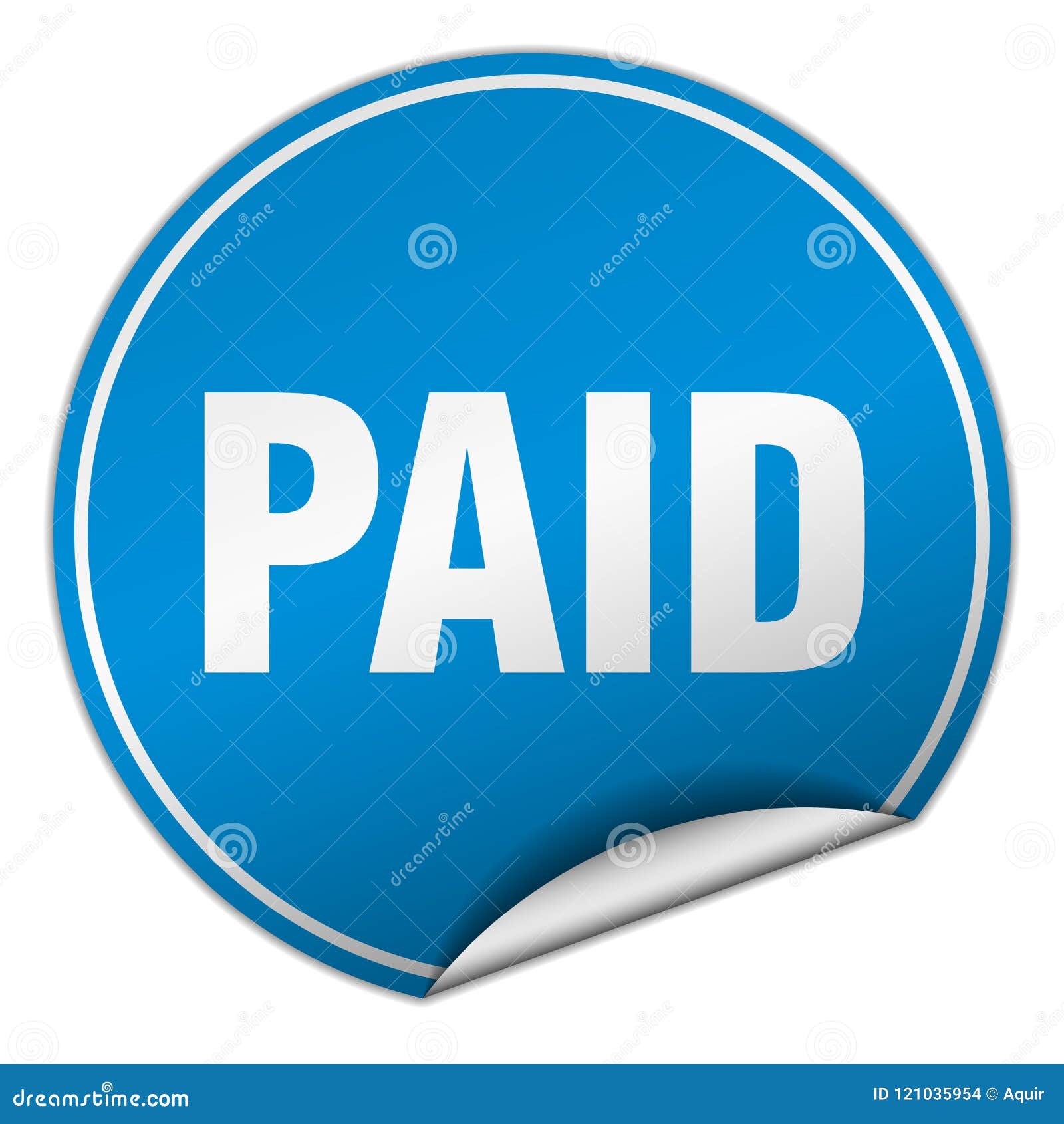 Paid sticker stock vector. Illustration of seal, isolated - 121035954