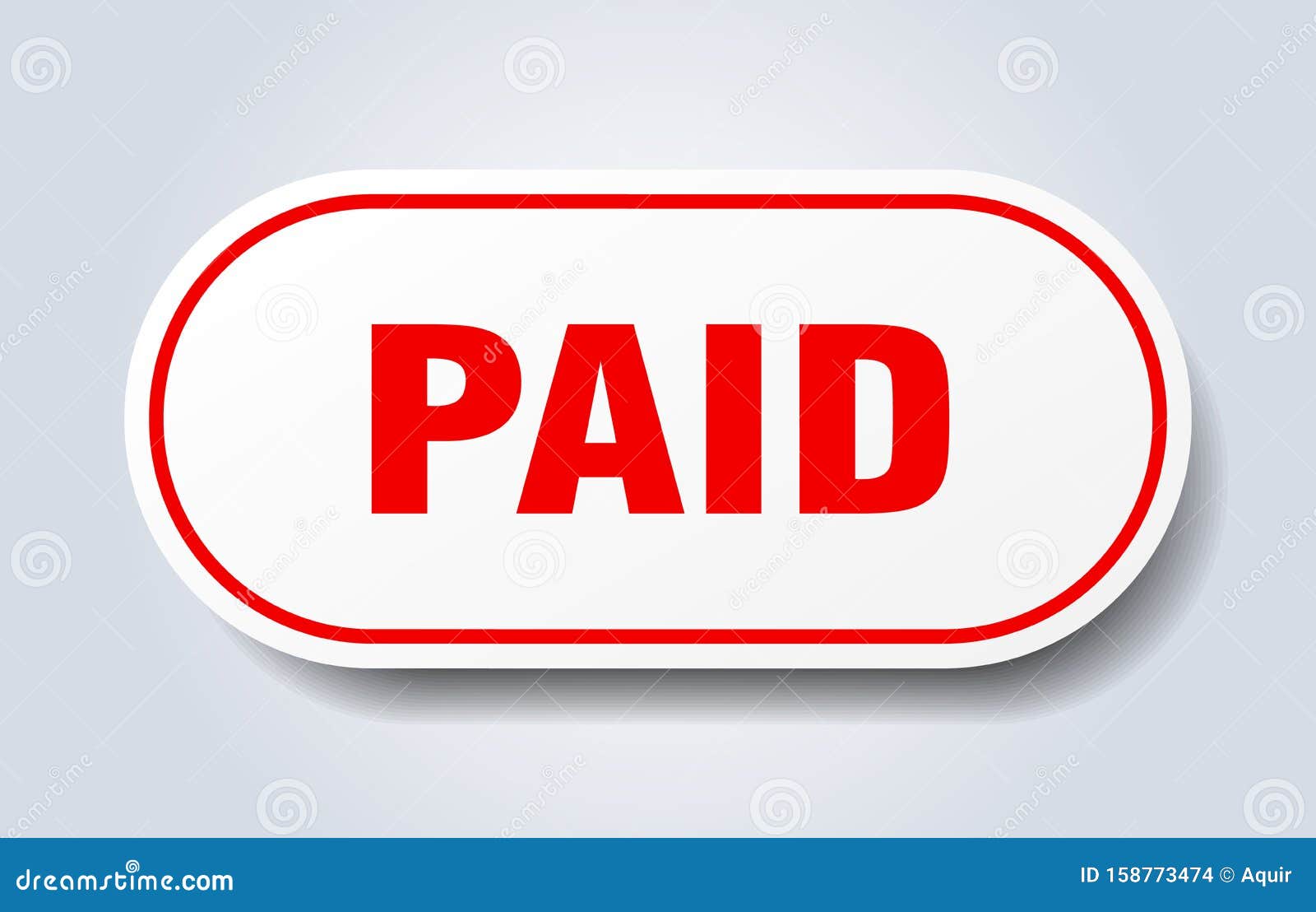 Paid sticker. stock vector. Illustration of isolated - 158773474