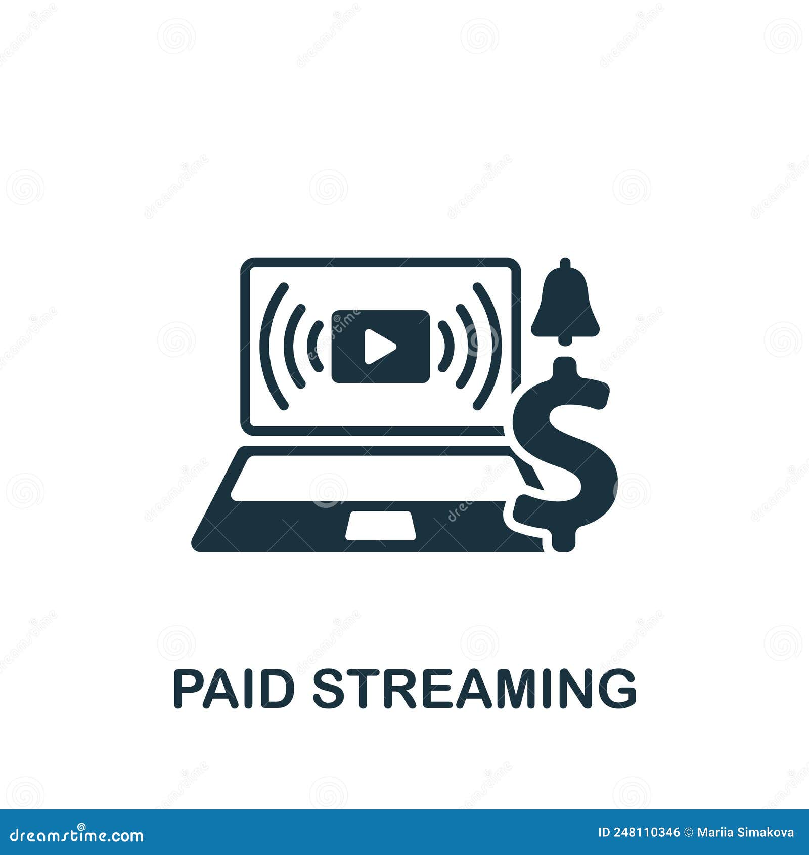 Paid Streaming Icon. Monochrome Simple Streaming Icon for Templates ...