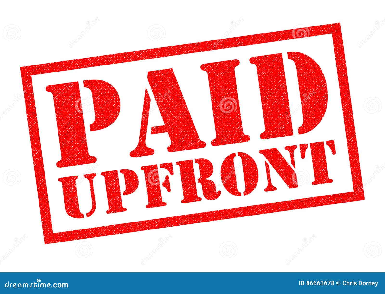 PAID UPFRONT stock illustration. Illustration of shop - 86663678