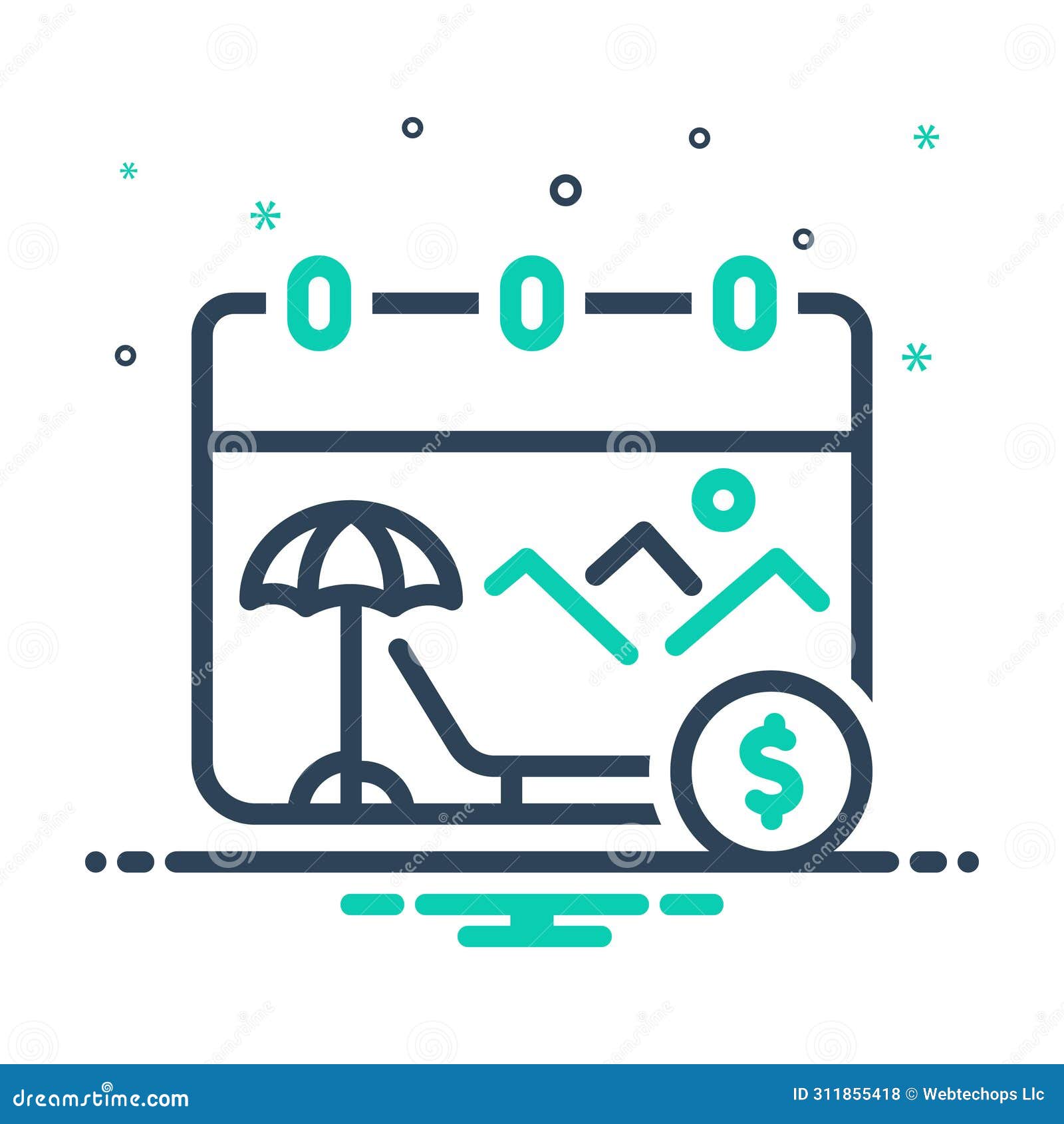 Mix Icon for Paid Vacation, Vacation and Leisure Stock Vector ...