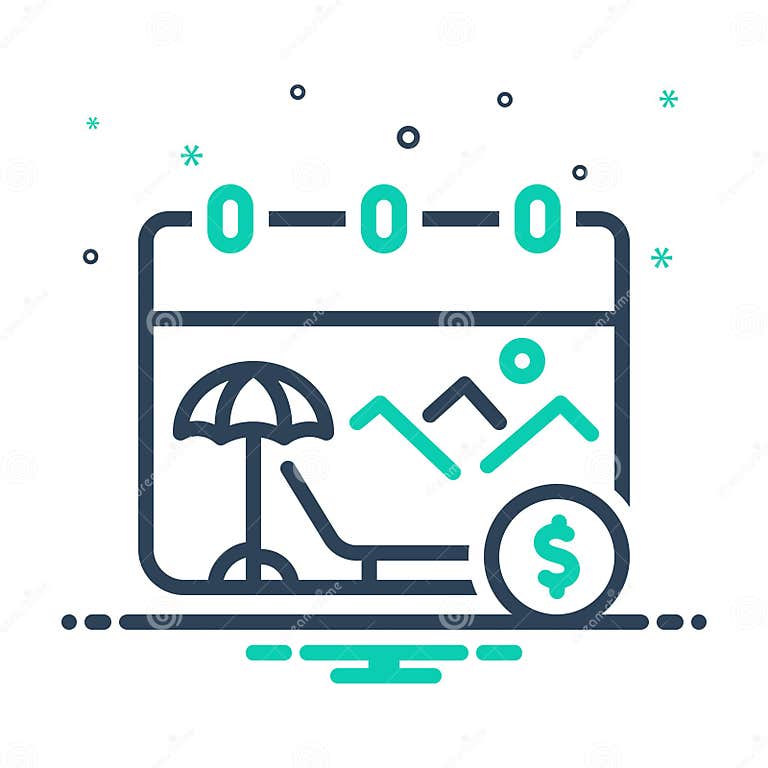 Mix Icon for Paid Vacation, Vacation and Leisure Stock Vector ...