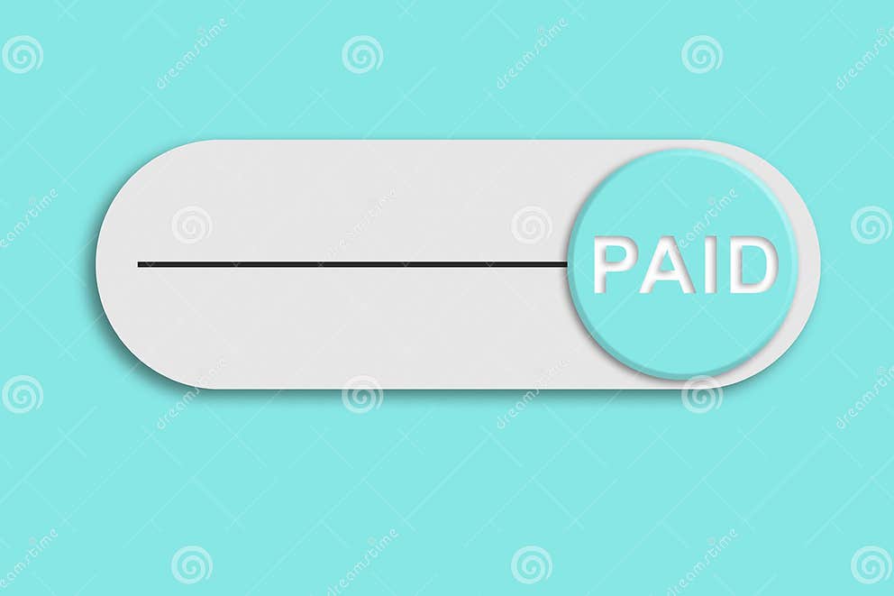 Paid Word on the Toggle Switch Stock Illustration - Illustration of ...