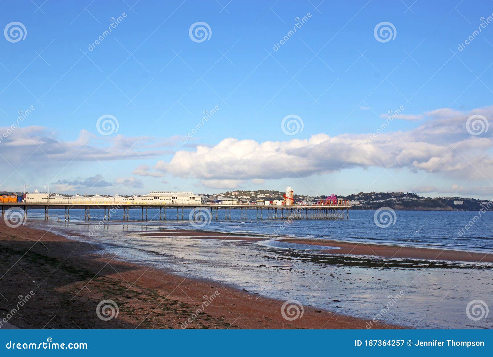 Paignton Pier and Seafront, Torbay Stock Image - Image of amusement ...