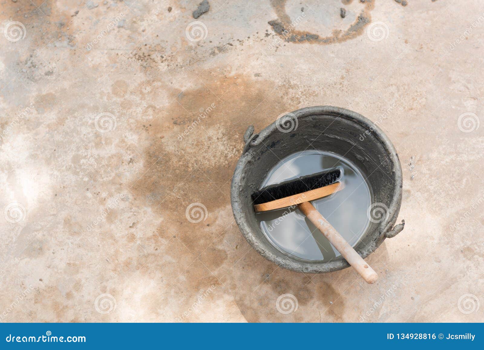 Pail for Cement Work after Used on Concrete Stock Photo - Image of ...