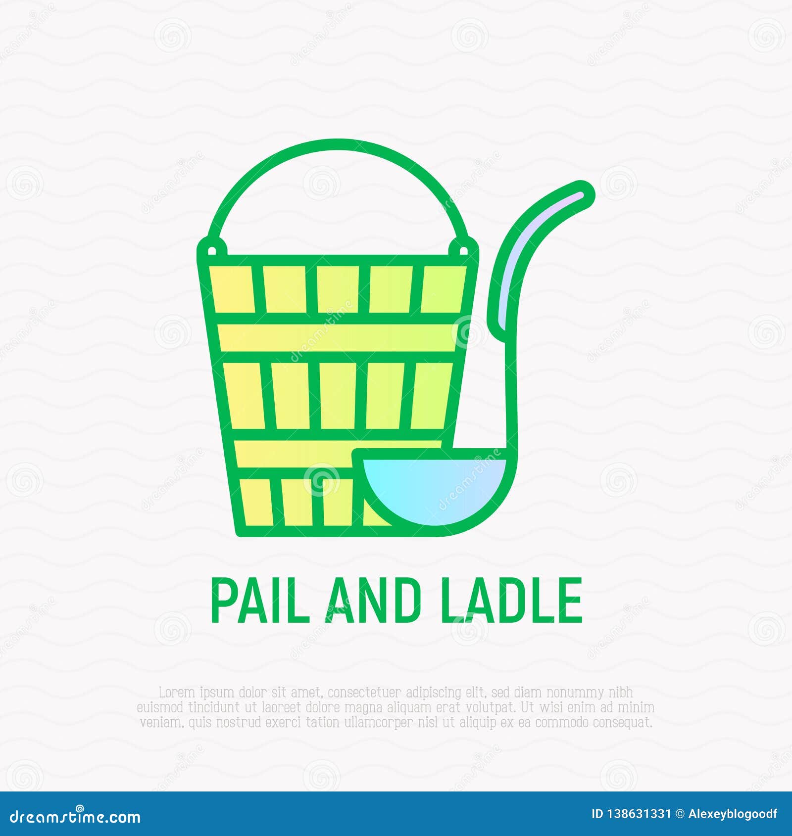 Pail and Ladle Thin Line Icon. Modern Vector Illustration Stock ... Pail and Ladle Thin Line Icon. Modern Vector Illustration Stock ...