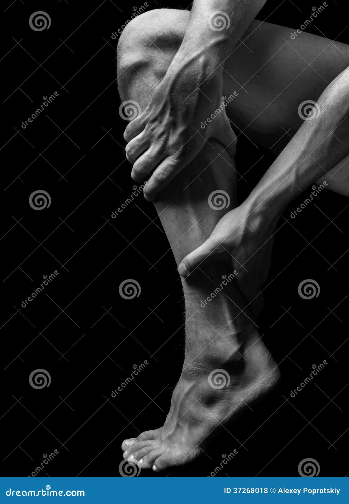 Calf Muscle Of A Man Climbing An Outdoor Rock Wall Royalty-Free Stock ...