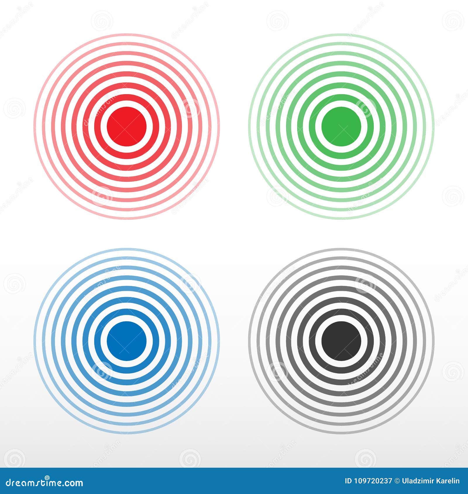 Pain Circle Set Of Bold And Thin Red Ring. Symbol Of Pain. For Your ...