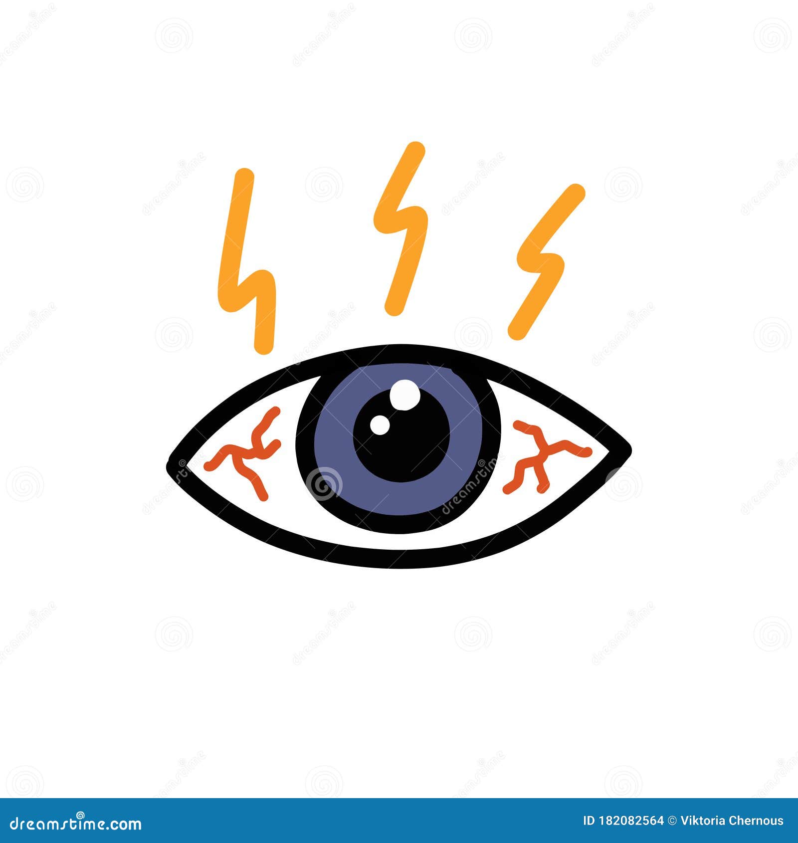 Pain In The Eyes Medical Concept. Vector Illustration. | CartoonDealer ...