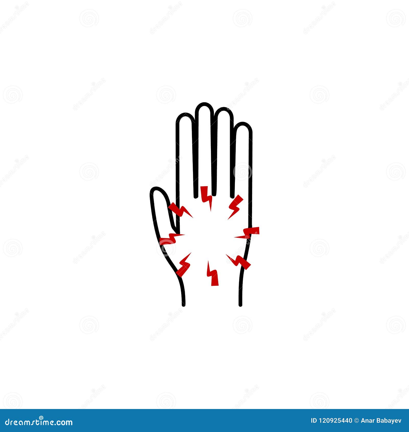 Pain in Hand Icon. Element of Human Body Pain for Mobile Concept and ...
