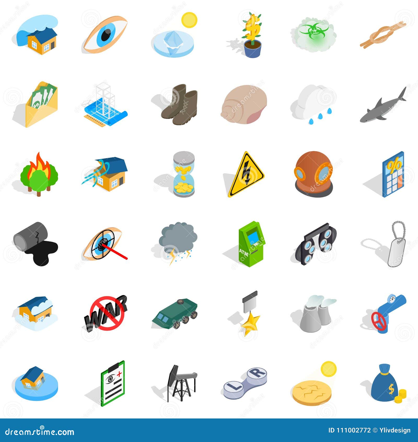 Pain Icons Set, Isometric Style Stock Vector - Illustration of power ...