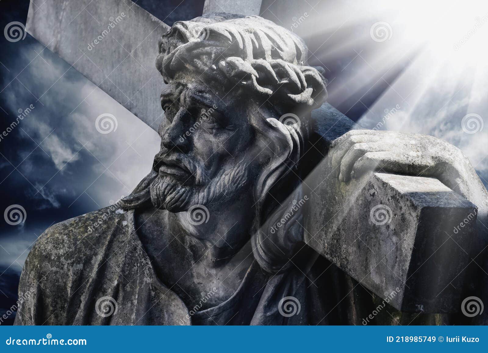 Pain of Jesus Christ. Fragment of an Ancient Statue Stock Image - Image ...