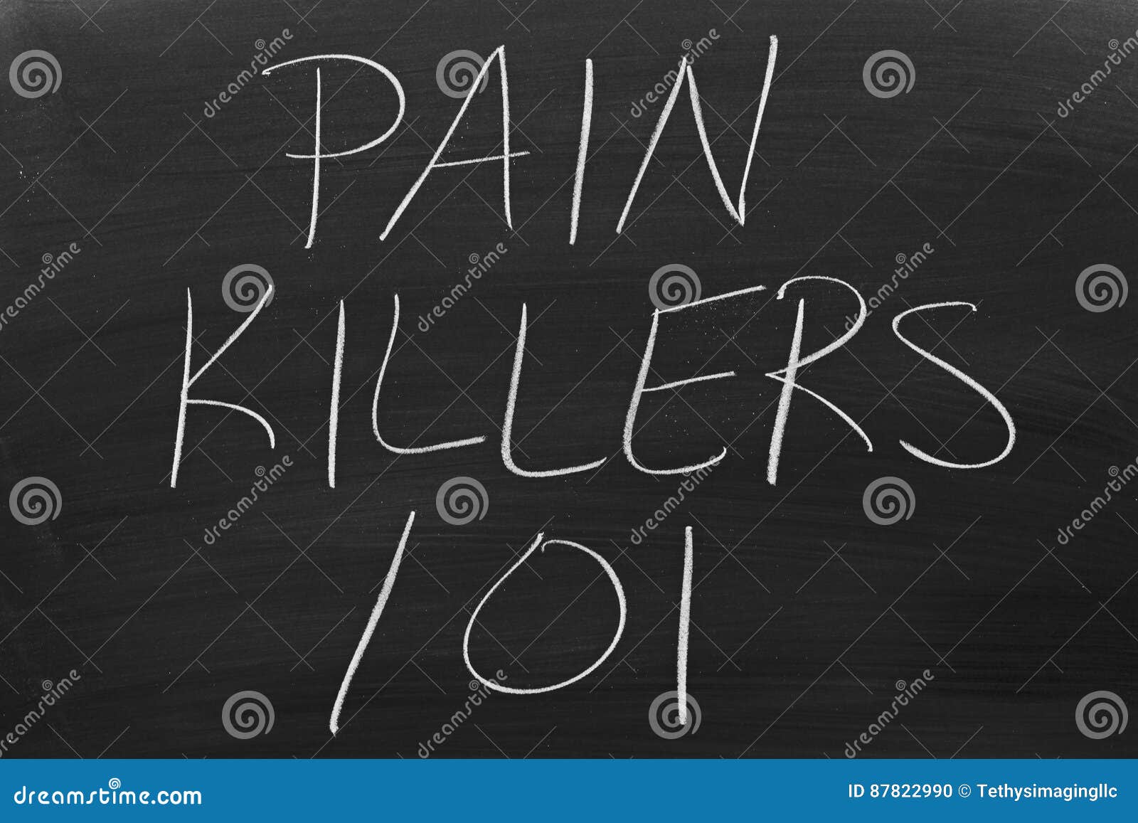Pain Killers 101 on a Blackboard Stock Photo - Image of opioid ...