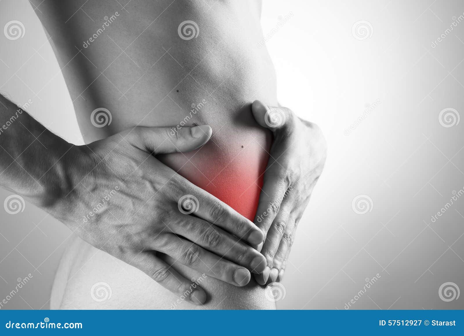 Attack Of Appendicitis, Pain In Right Side Of Muscular Male Body ...