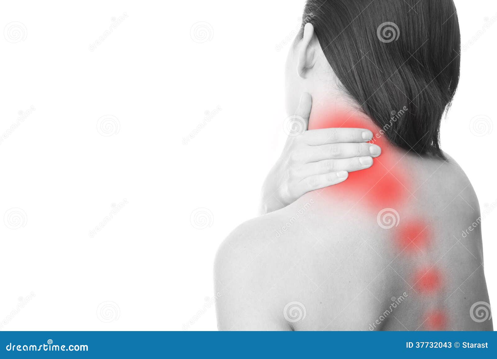 Pain in neck of women stock image. Image of pain, illness - 37732043