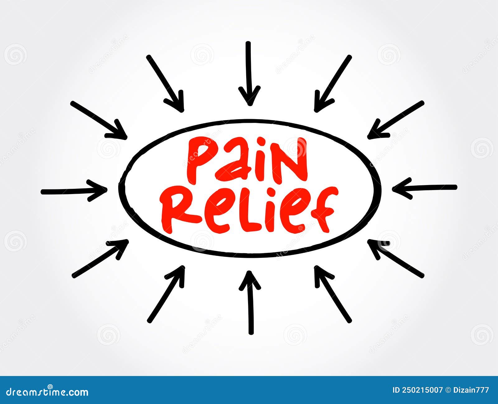 Pain Relief Text with Arrows, Health Concept for Presentations and ...