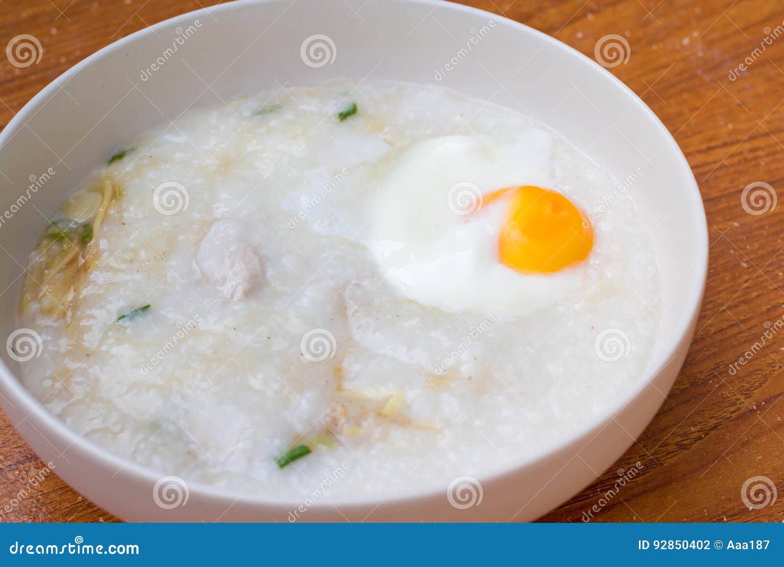 Pain Rice Porridge with Boiled Egg Stock Photo - Image of meal, lunch ...