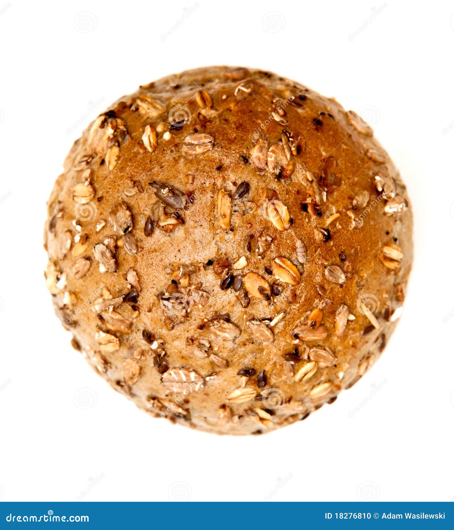 Pain rond photo stock. Image du tournesol, graines, cuit - 18276810