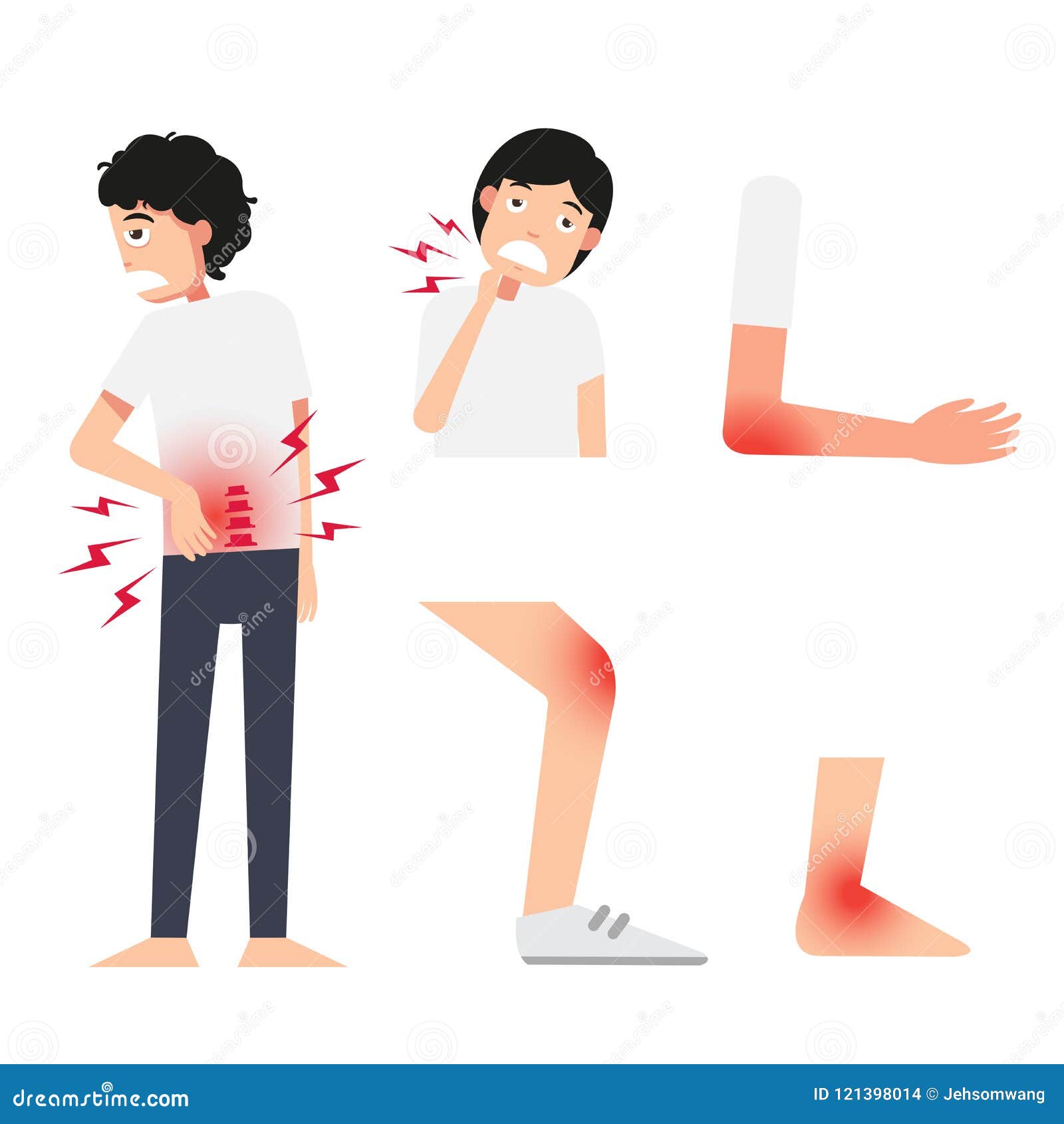 Pain Set Illustration Vector Stock Vector - Illustration of hand ...