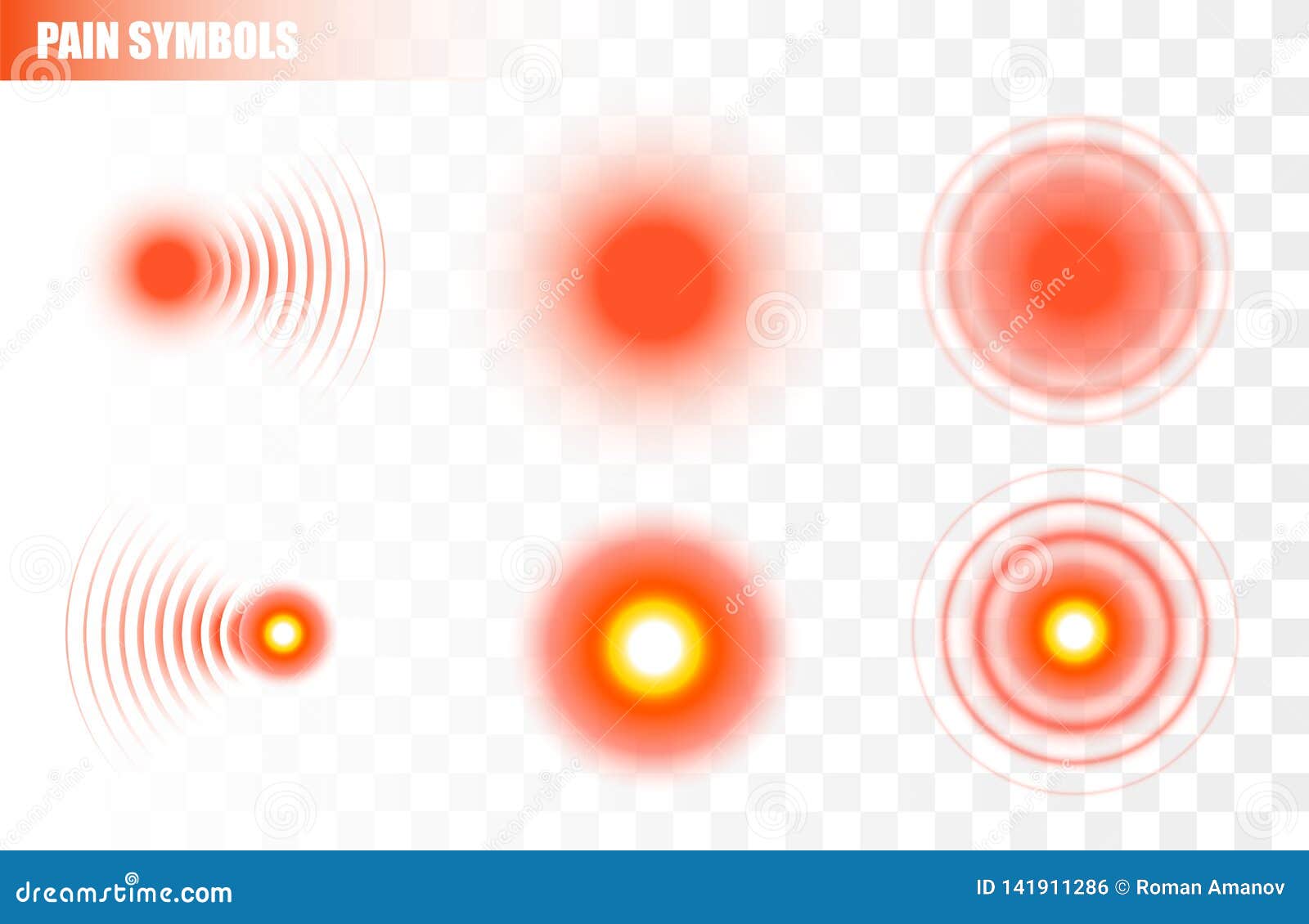 Pain Symbols Isolated on White. Vector Illustration Stock Vector ...