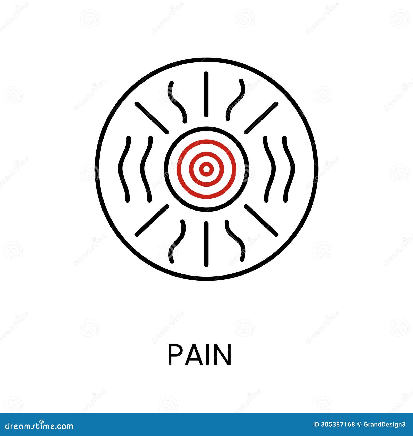 Pain Vector Line Icon Showing Discomfort Stock Vector - Illustration of ...