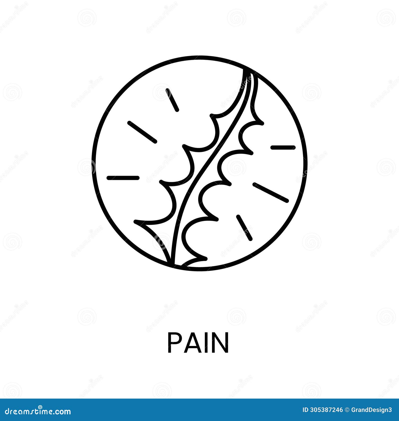 Pain Vector Line Icon Showing Discomfort Stock Vector - Illustration of ...