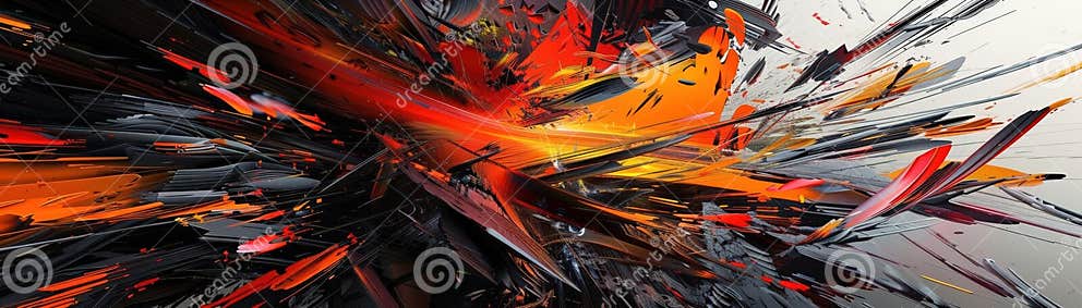 Pain Visualized through Intense Jagged Abstract Art Stock Illustration ...