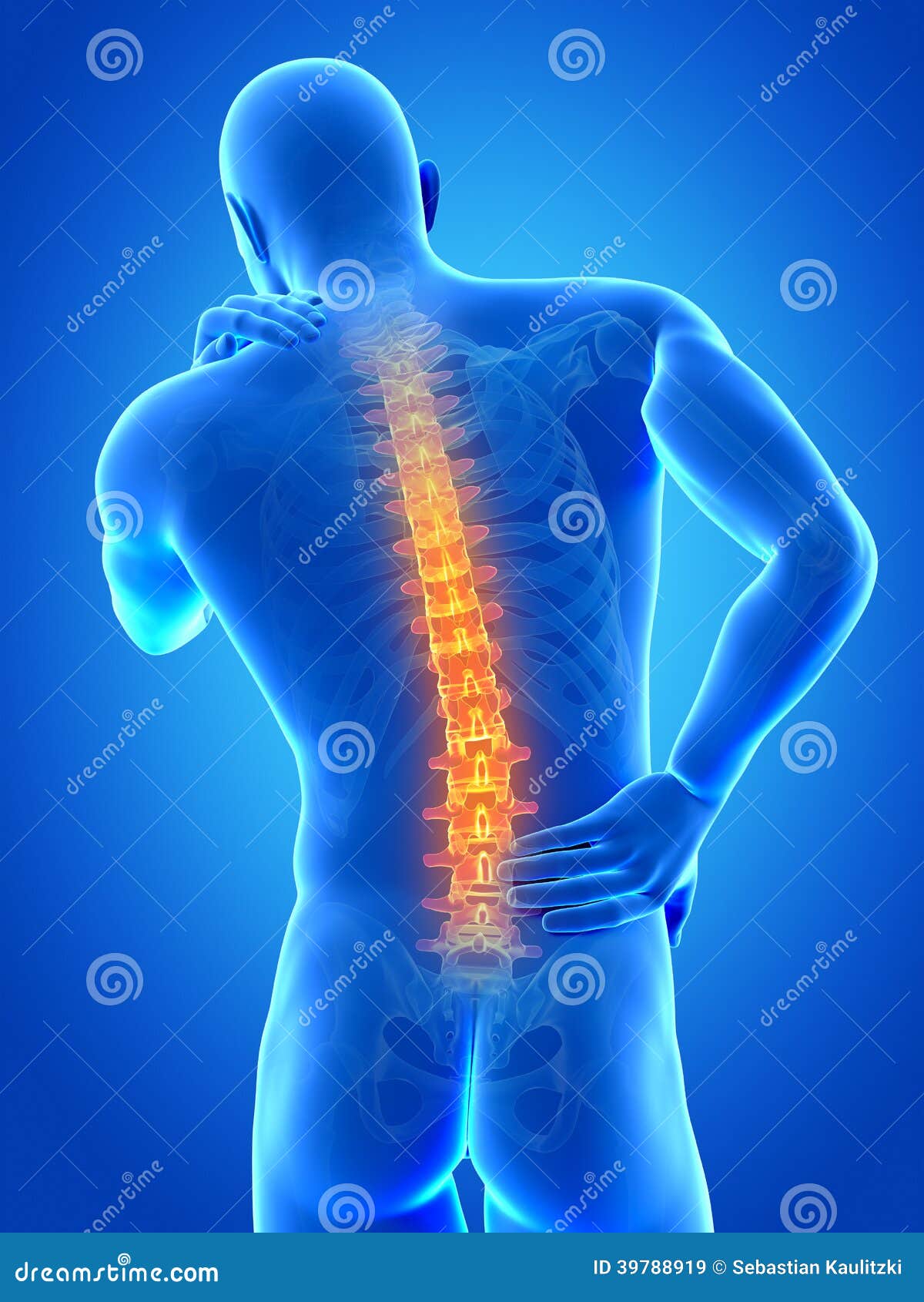Painful back stock illustration. Illustration of science - 39788919