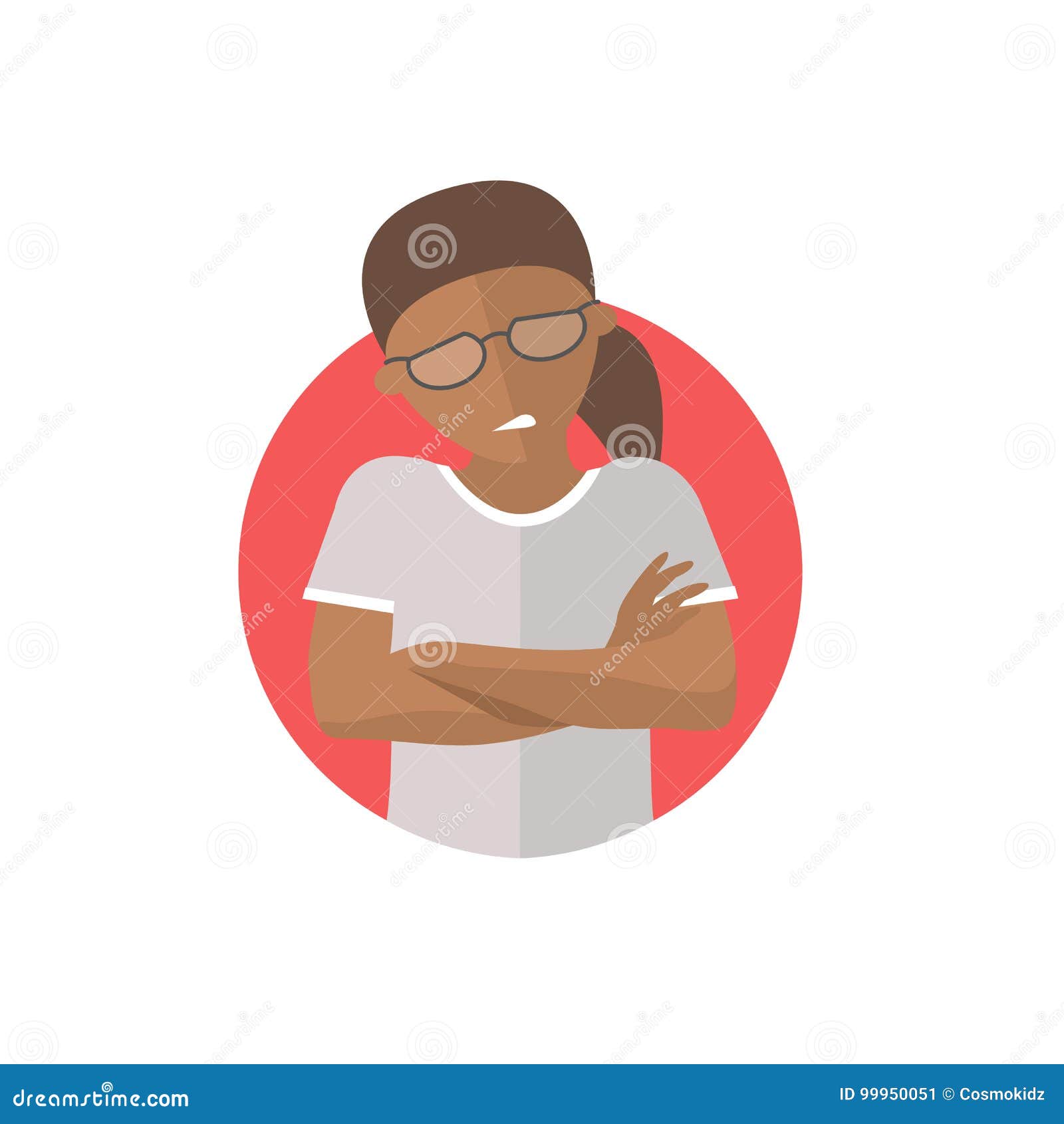 Painful Expression, Black Girl in Pain, Flat Vector Icon Stock Vector ...