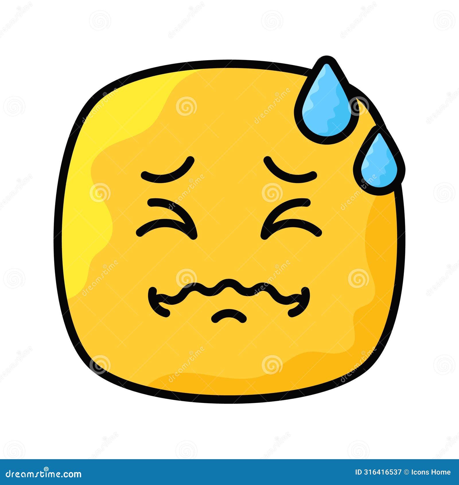 Painful Expression, Trendy Icon of Pain Emoji, Editable Vector Stock ...