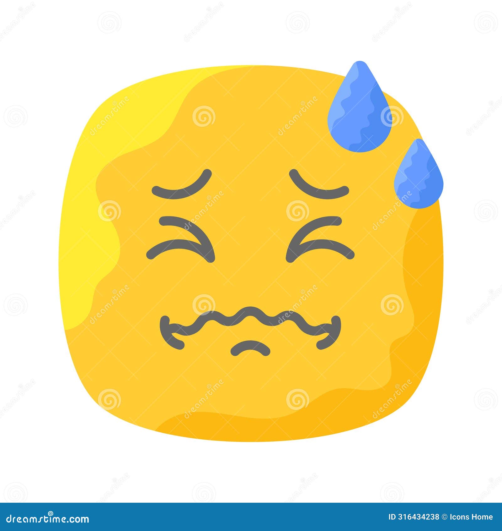 Painful Expression, Trendy Icon of Pain Emoji, Editable Vector Stock ...