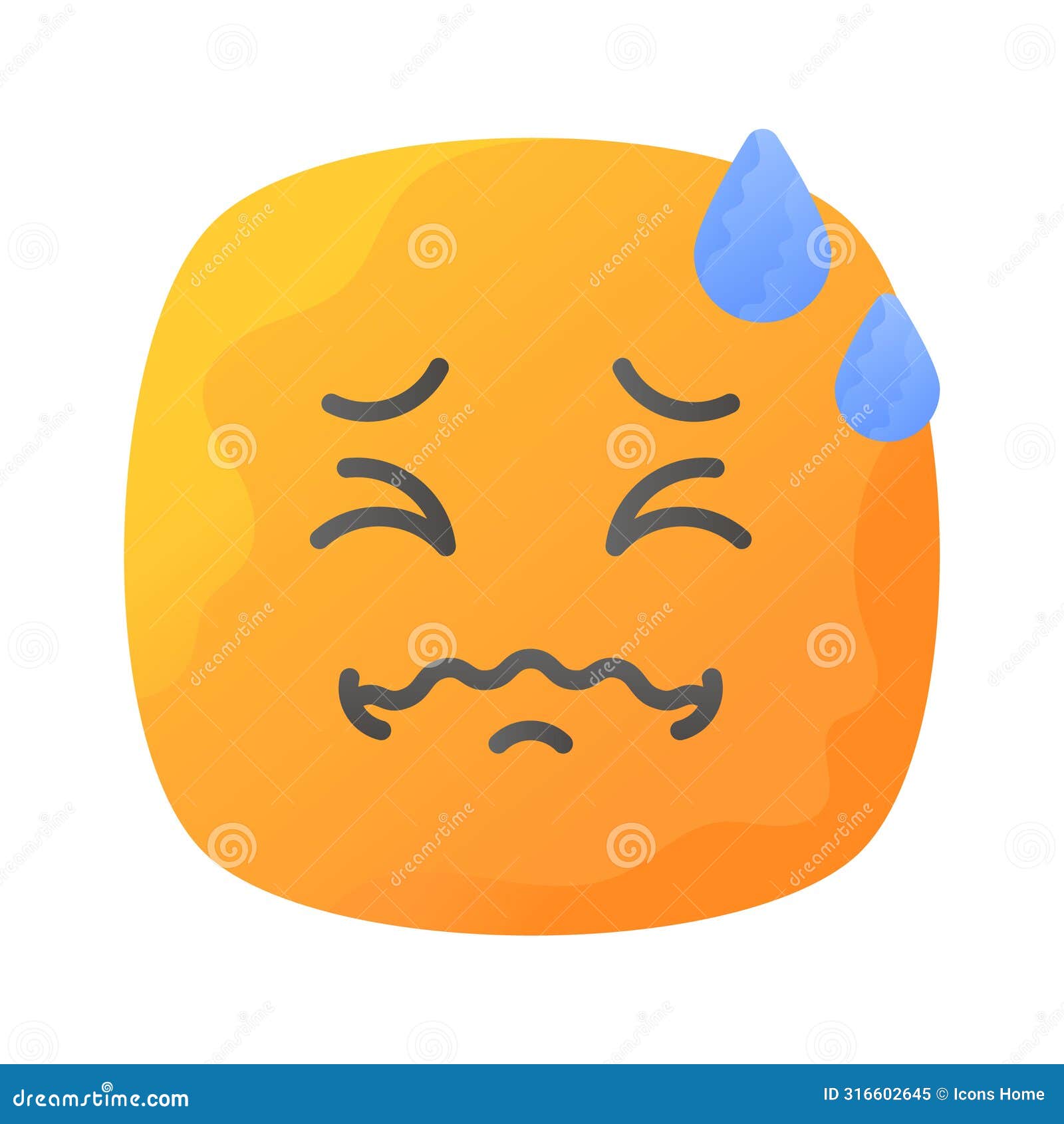 Painful Expression, Trendy Icon of Pain Emoji, Editable Vector Stock ...