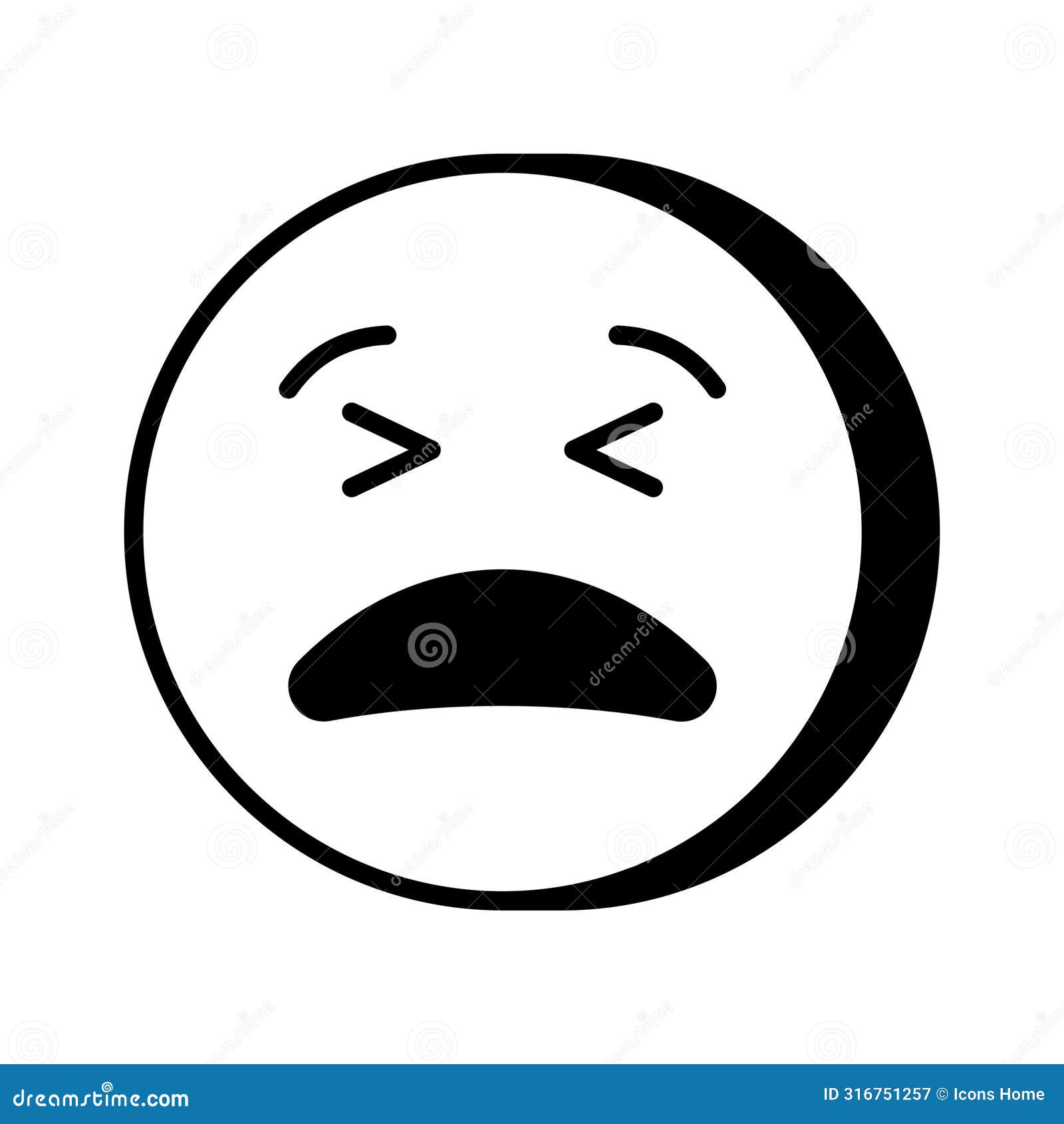 Painful Expression, Trendy Icon of Pain Emoji, Editable Vector Stock ...