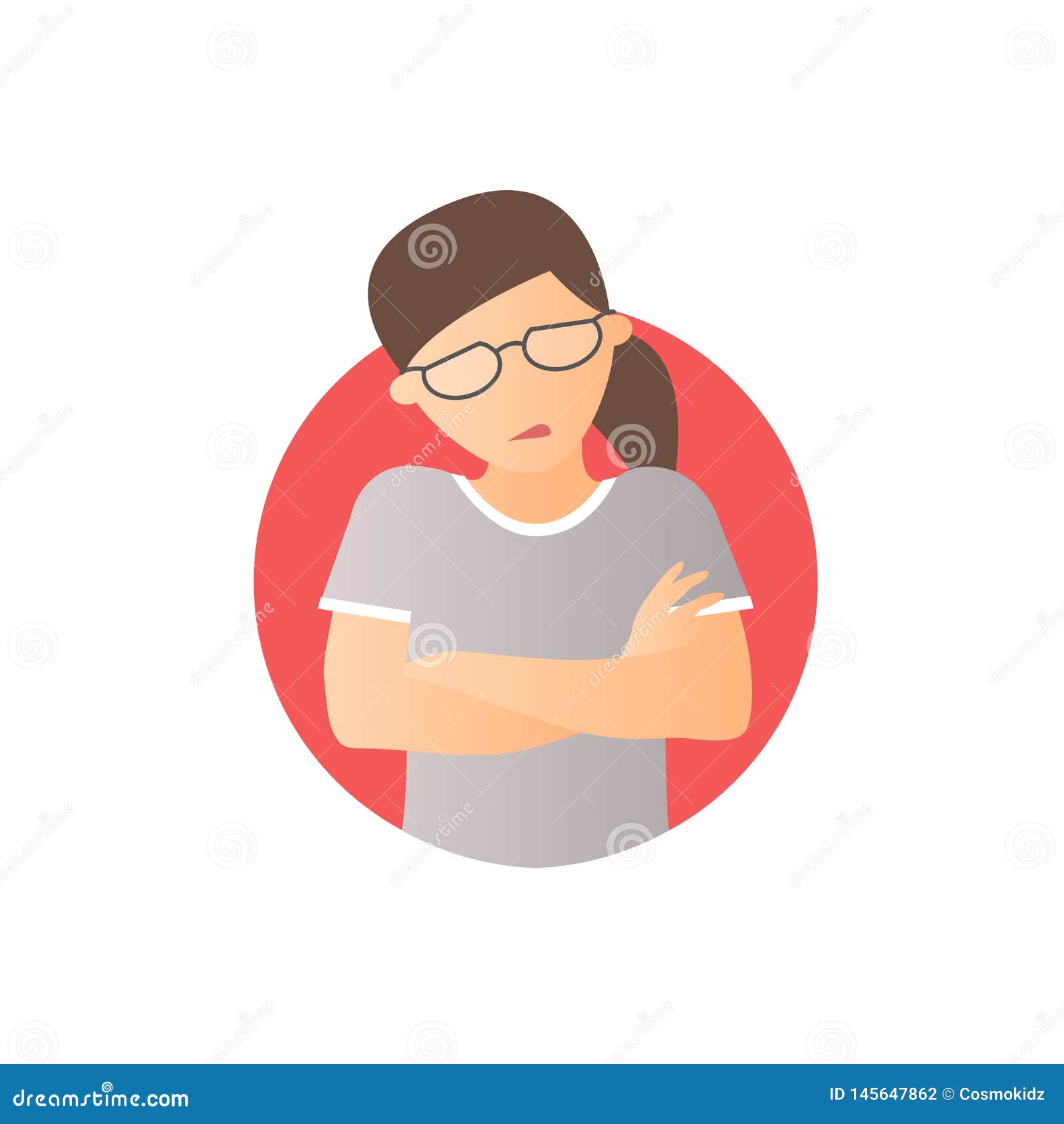 Painful Expression, Woman in Pain, Flat Gradient Icon Stock ...